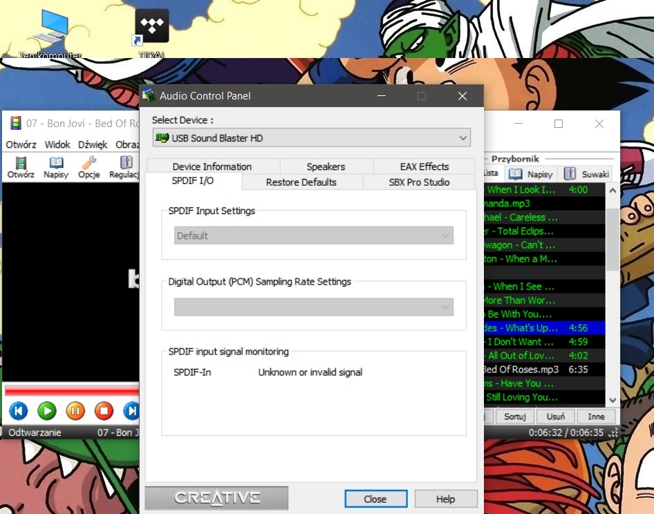 Sound Blaster SBX a ampliduder - brak dzwięku,kłopot z podłączeniem