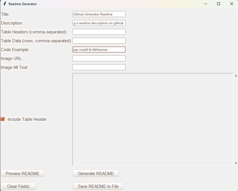 Github Swirgithub Readme Generator An Easy To Use Program For Generating A Readme
